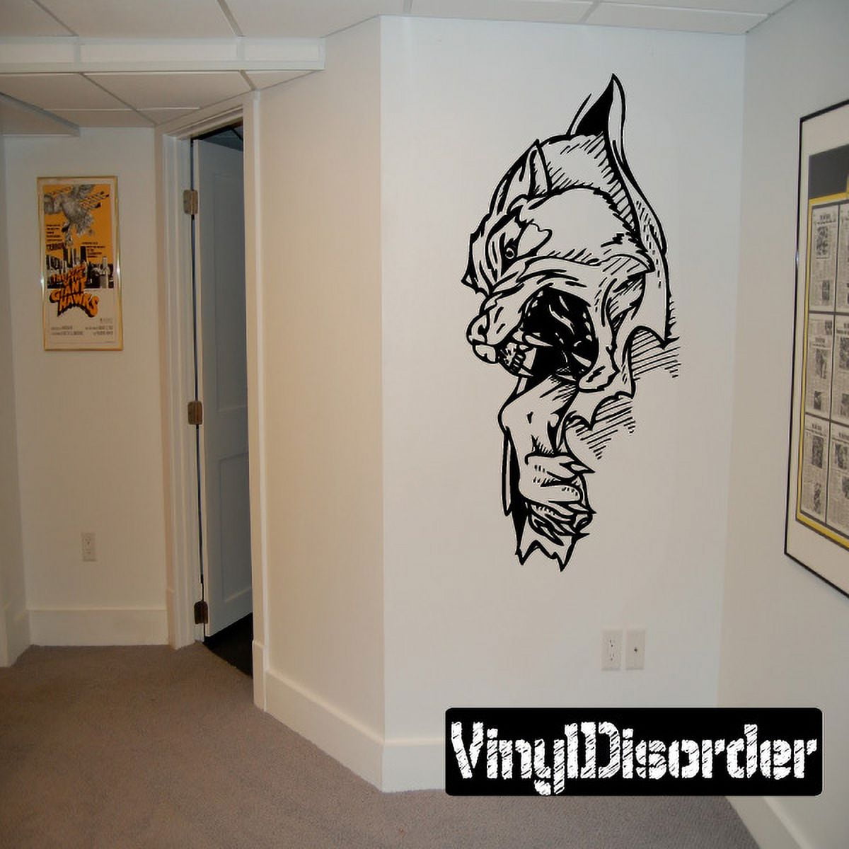 Wolf Tearing Through Decal - 36 Inches - Walmart.com