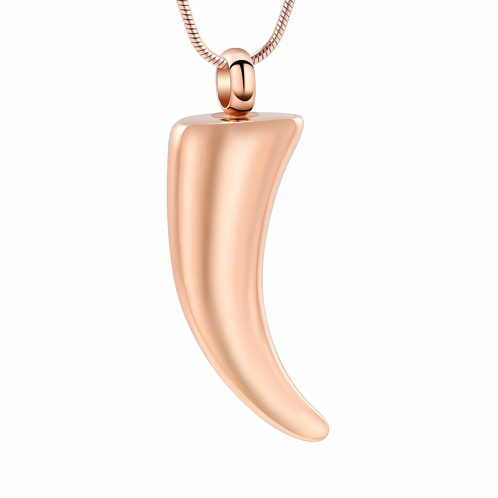 Wolf Teeth Cremation Necklace for Ashes Stainless Steel Pendant ...