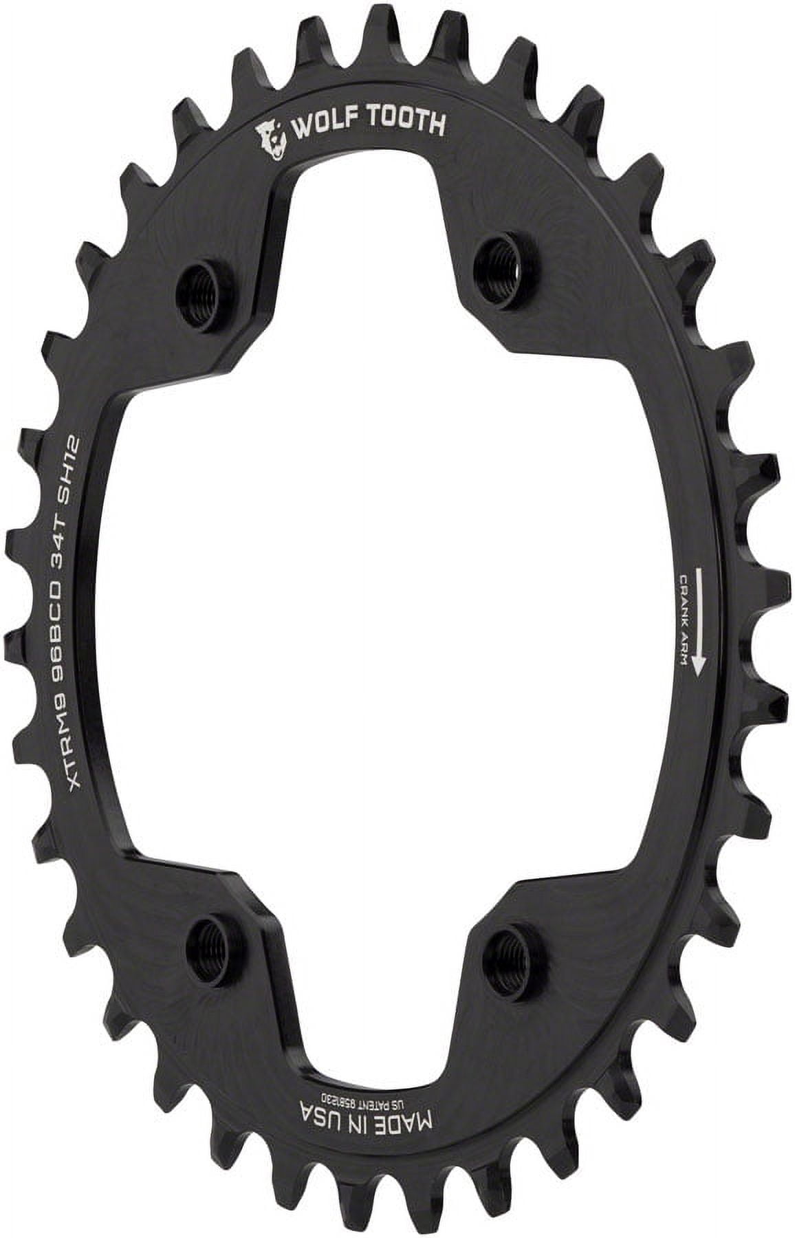 Wolf Tooth 96 BCD Chainring - 34t, 96 Asymmetric BCD, 4-Bolt, For ...