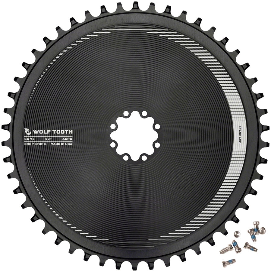 Wolf Tooth Aero Direct Mount Chainring - 50t, Direct Mount SRAM 8-Bolt ...
