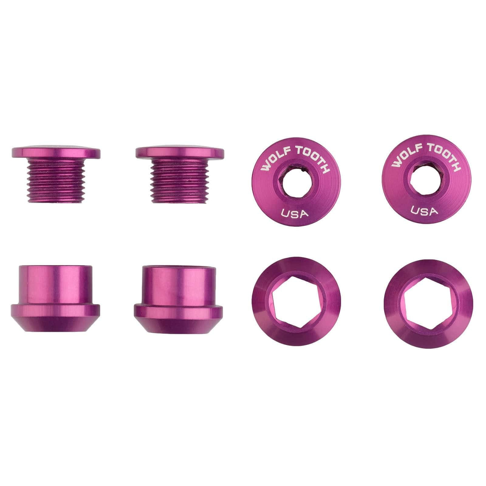 Wolf Tooth 1x 6mm Chainring Bolt Set, Purple, Dual Hex, 4-Pack ...