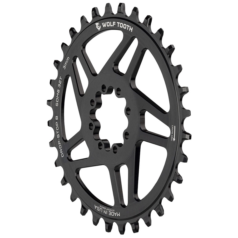 Wolf Tooth Components 8-Bolt Direct Mount Ring (-3mm Offset), 36T - Blk ...