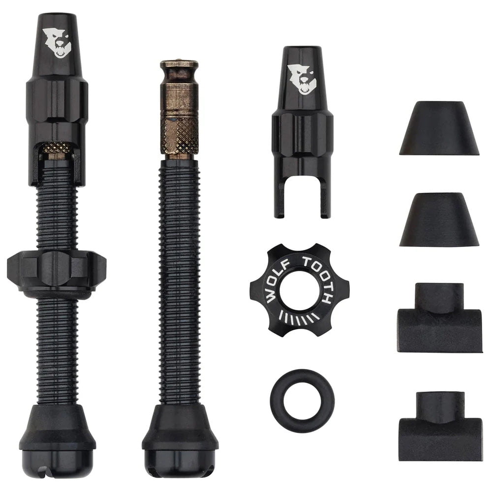 Wolf Tooth Components Tubeless Valve Stem Kit, Clik Valve, 44mm, Black ...