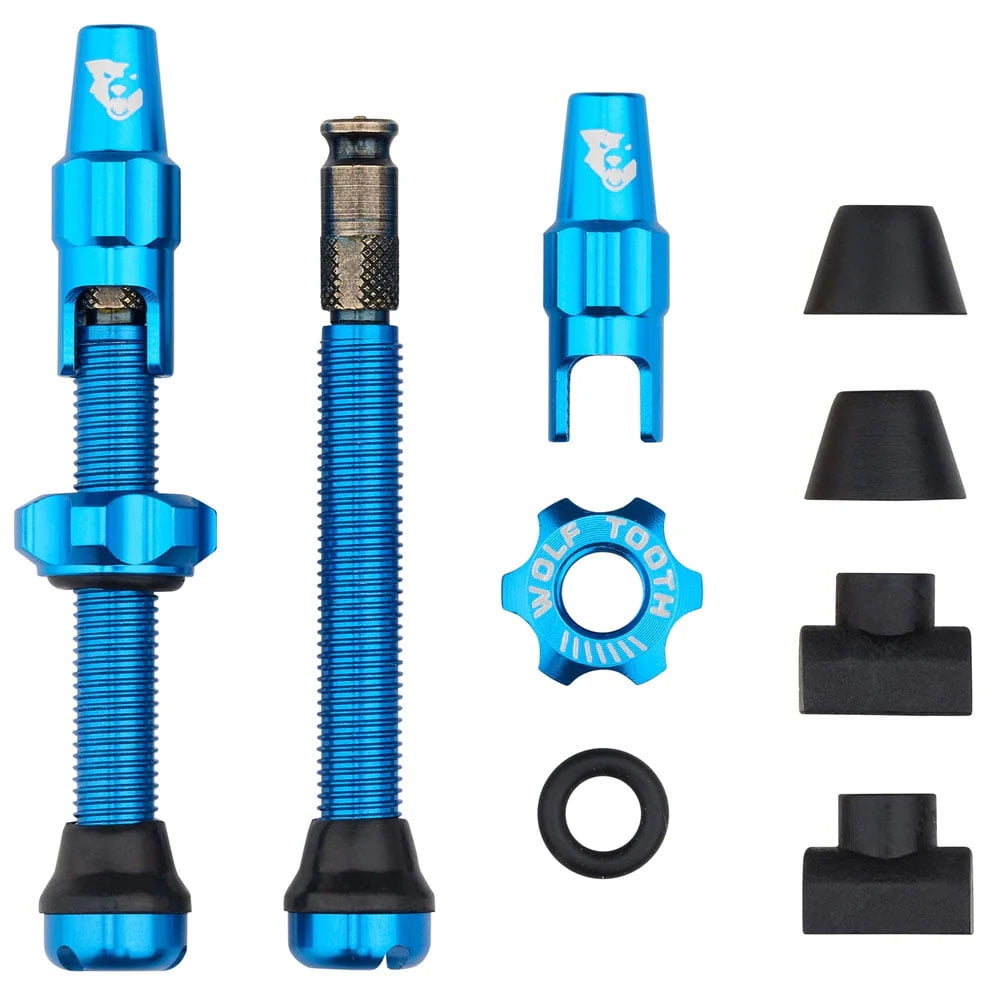 Wolf Tooth Components Tubeless Valve Stem Kit, Clik Valve, 44mm, Blue ...