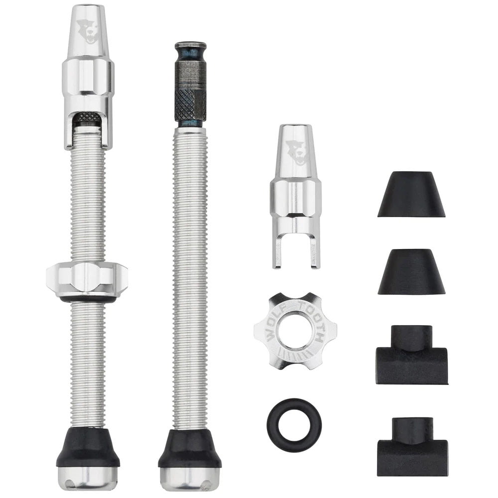 Wolf Tooth Components Tubeless Valve Stem Kit, Clik Valve, 60mm, Raw ...
