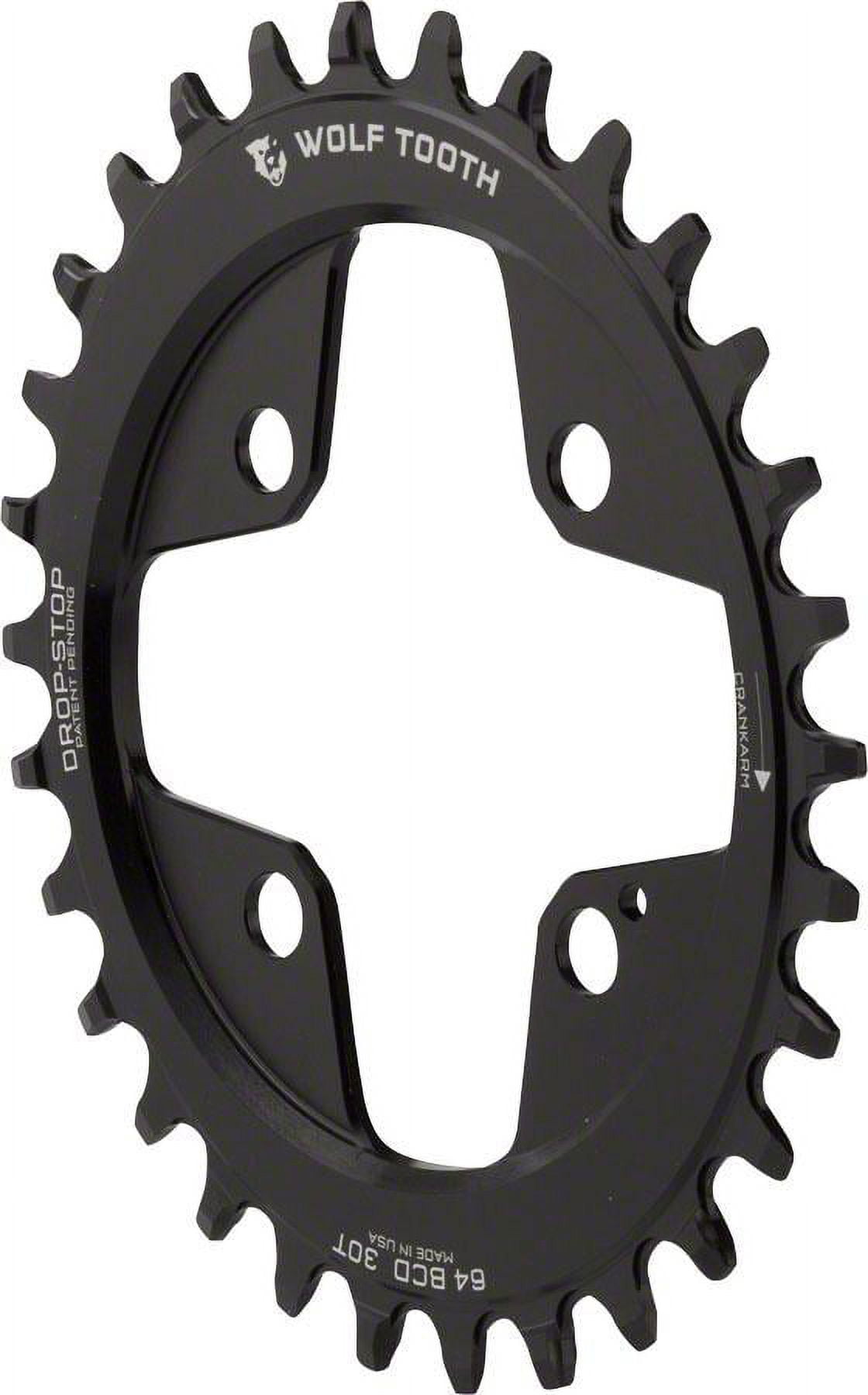 Wolf Tooth Elliptical 64 BCD Chainring - 30t, 64 BCD, 4-Bolt, Drop-Stop ...