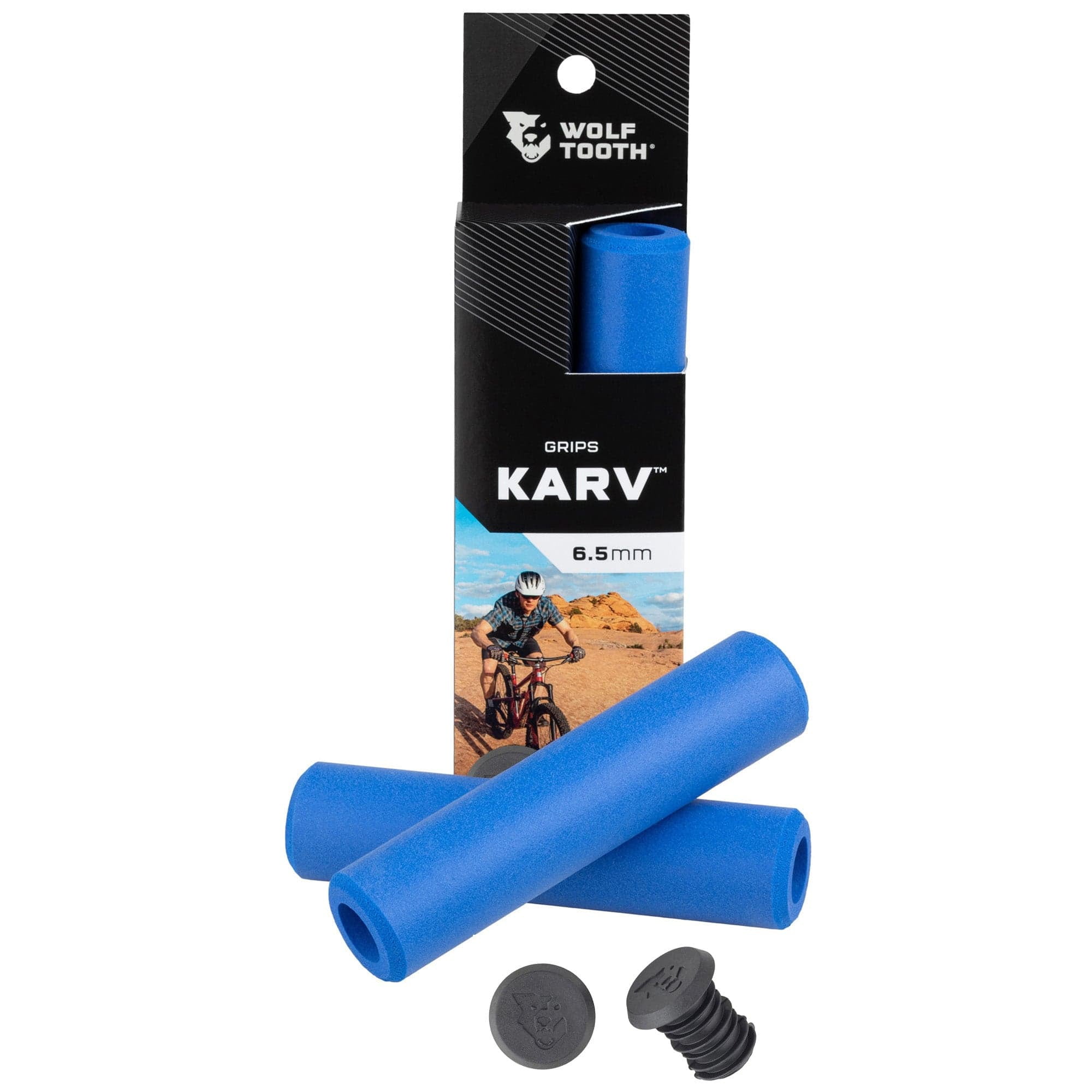 Wolf Tooth Karv Handlebar Grips 6.5mm Blue Silicone Weather Resistant ...