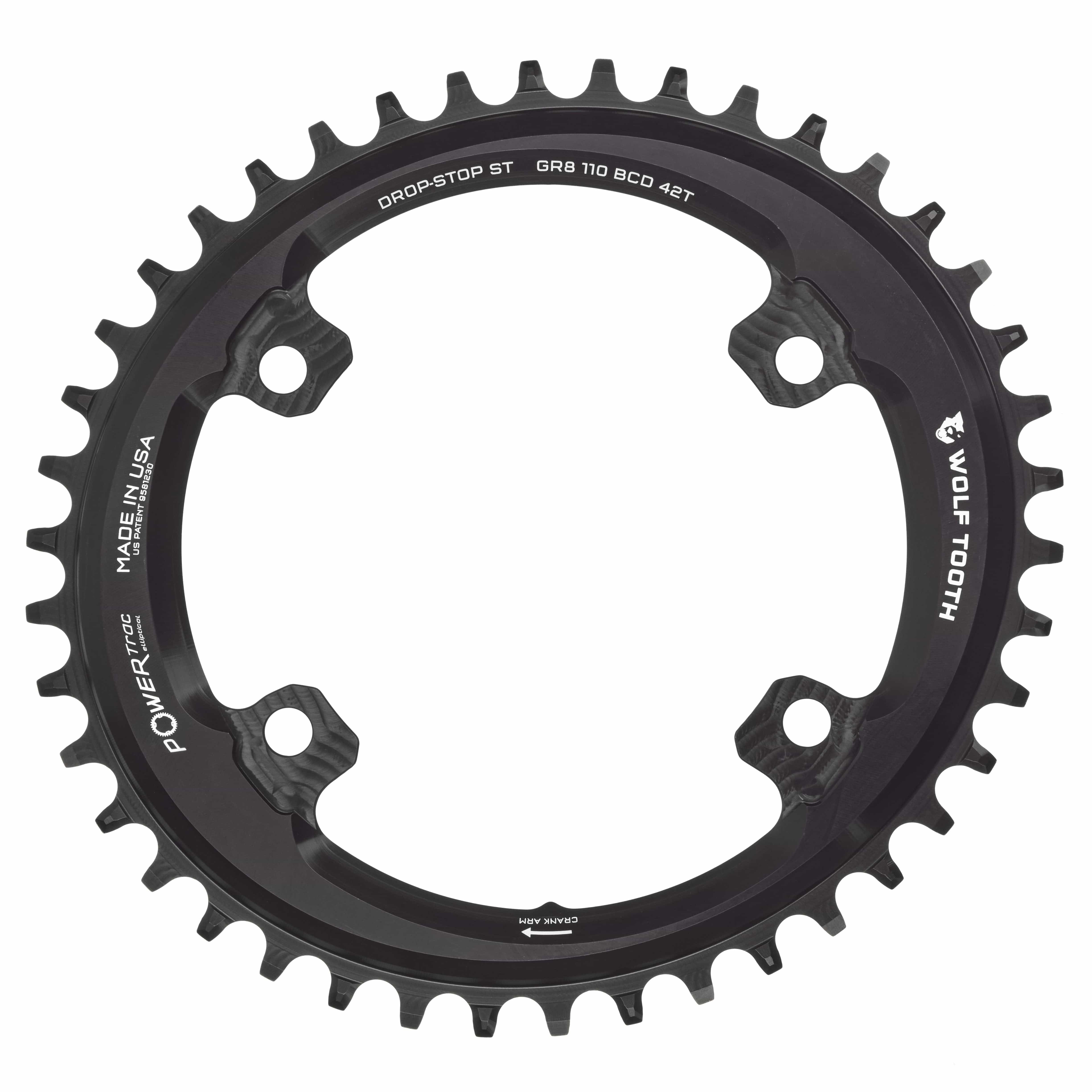 Wolf Tooth Oval 110 BCD Asymmetric 4-Bolt Chainrings for Shimano GRX ...