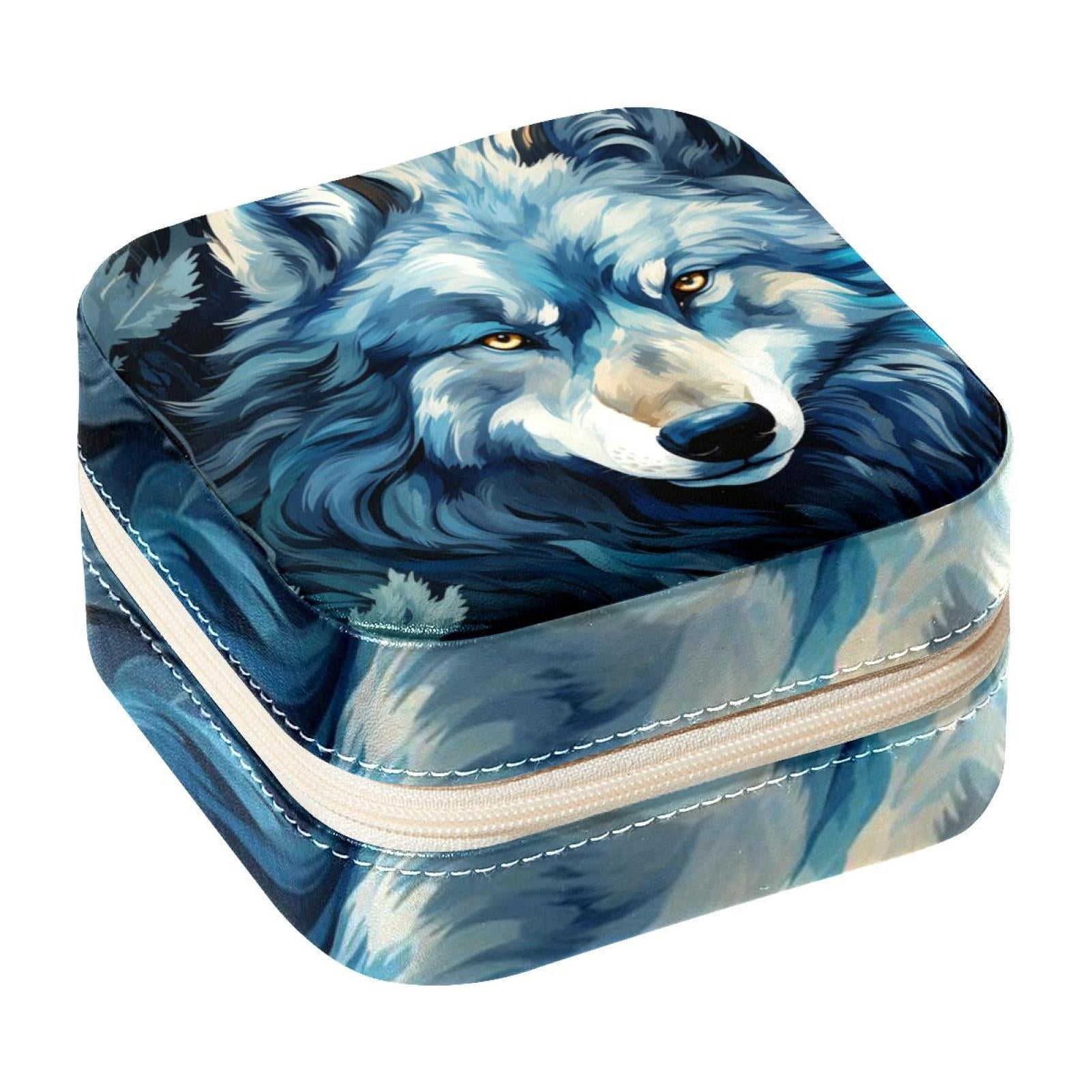 Wolf Travel Portable Square Jewelry Boxes Display Case - Travel ...
