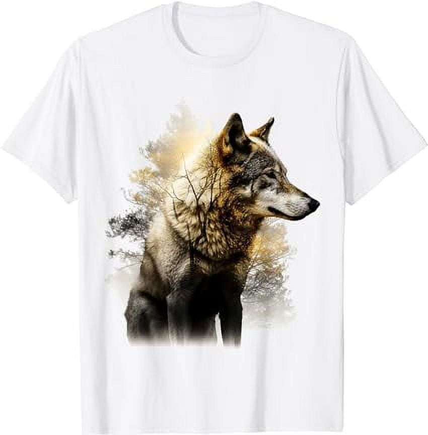 Wolf Tree Artwork | Animal Motif Wolf T-Shirt - Walmart.com