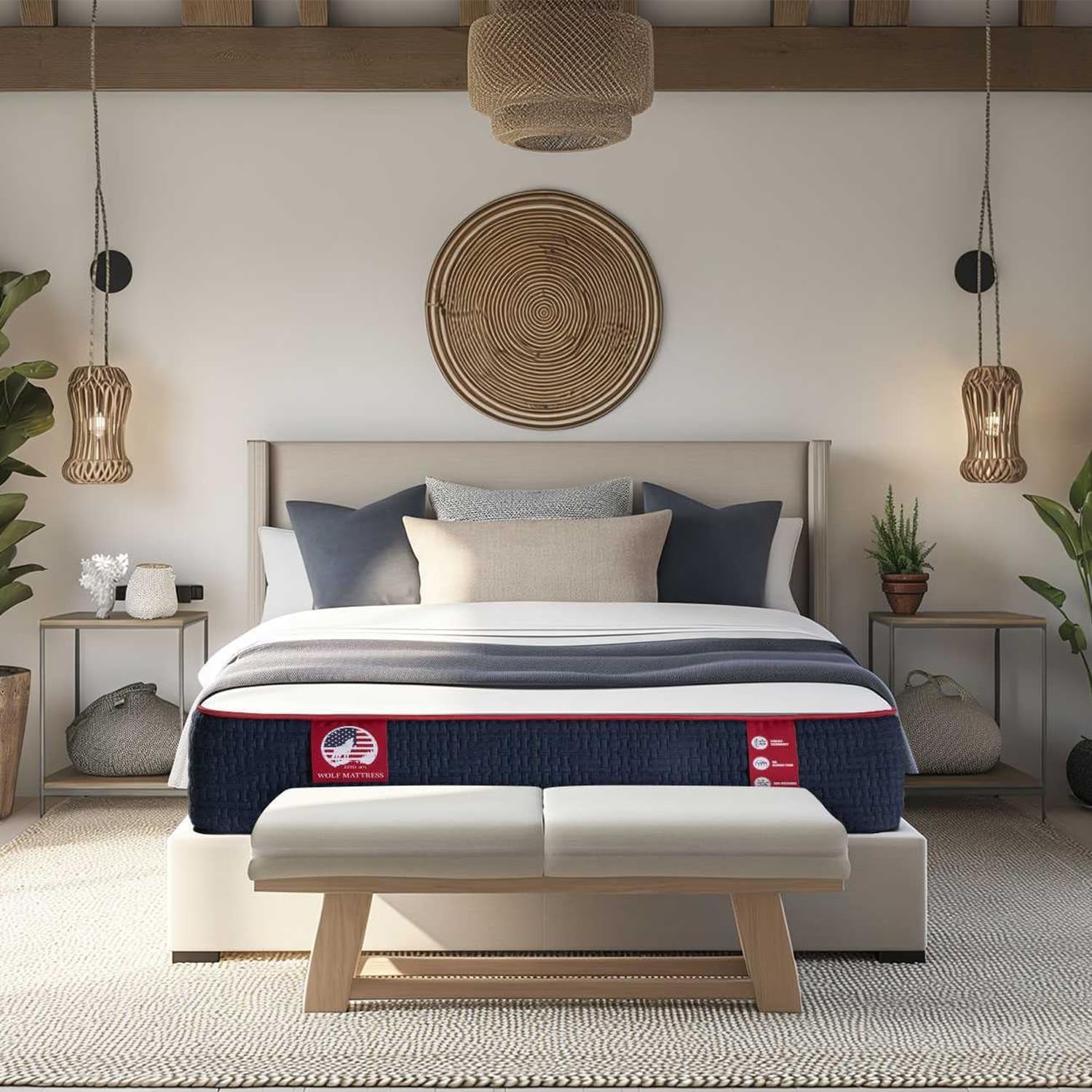 Wolf Twin Mattress - 13-Inch Plush Comfort Memory Foam Hybrid Mattress ...