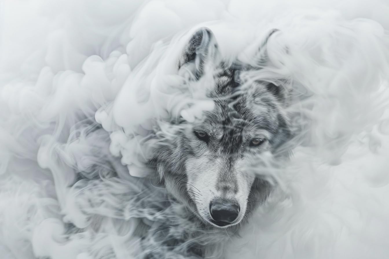 Wolf Under Smoke Puzzles for Adults 1000 Pieces, Impossible Hard ...