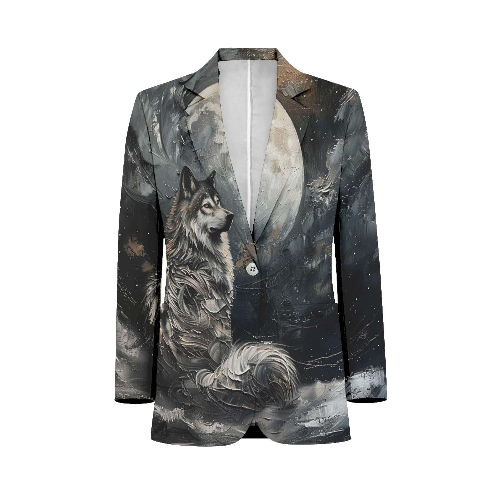 Wolf Under The Moon Customized Men's Suits full man Shawl Collar ...
