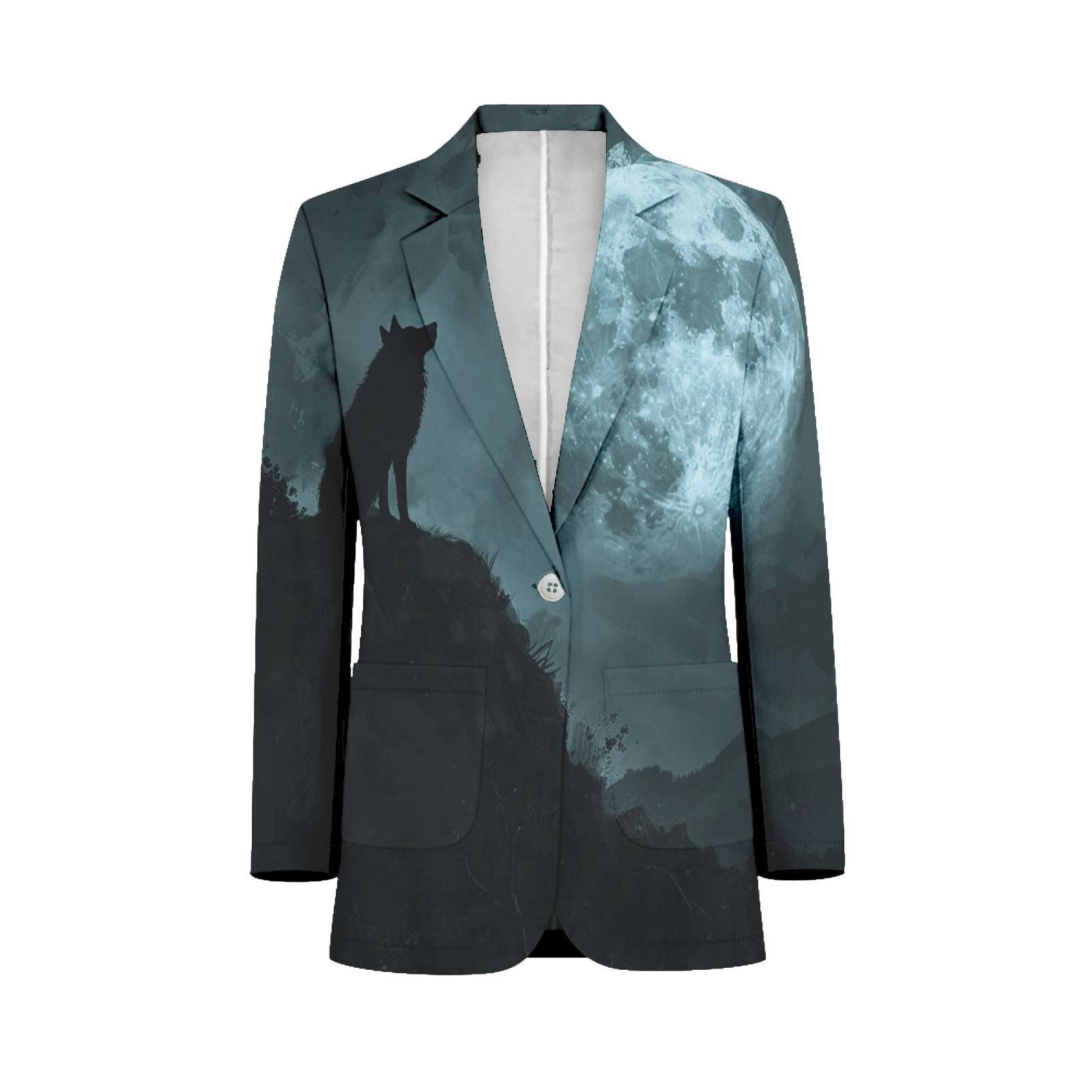 Wolf Under The Moon Customized Men's Suits full man Shawl Collar ...