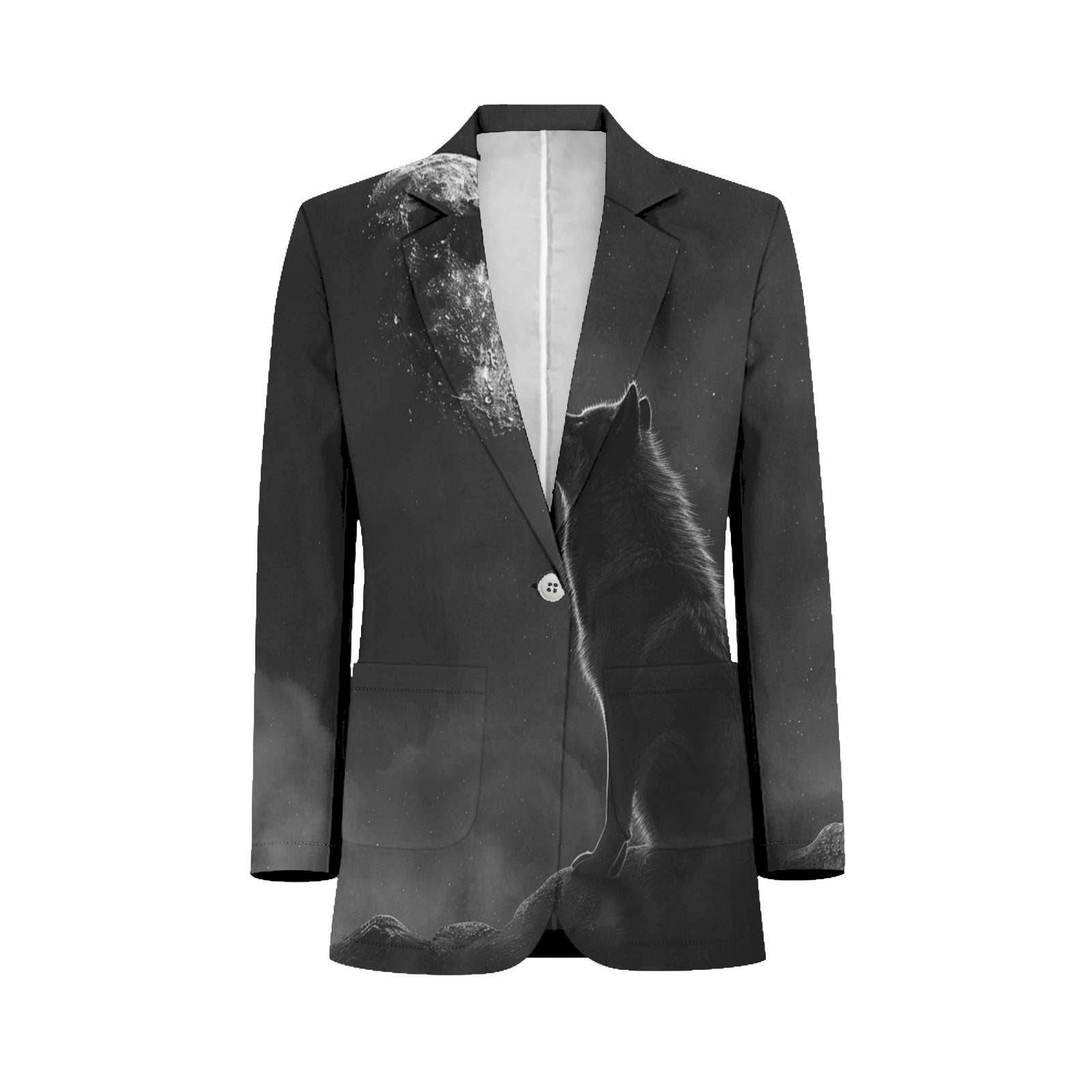 Wolf Under The Moon Customized Men's Suits full man Shawl Collar ...