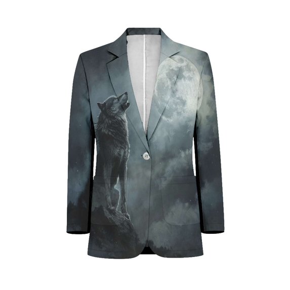 Wolf Under The Moon Customized Men's Suits full man Shawl Collar ...