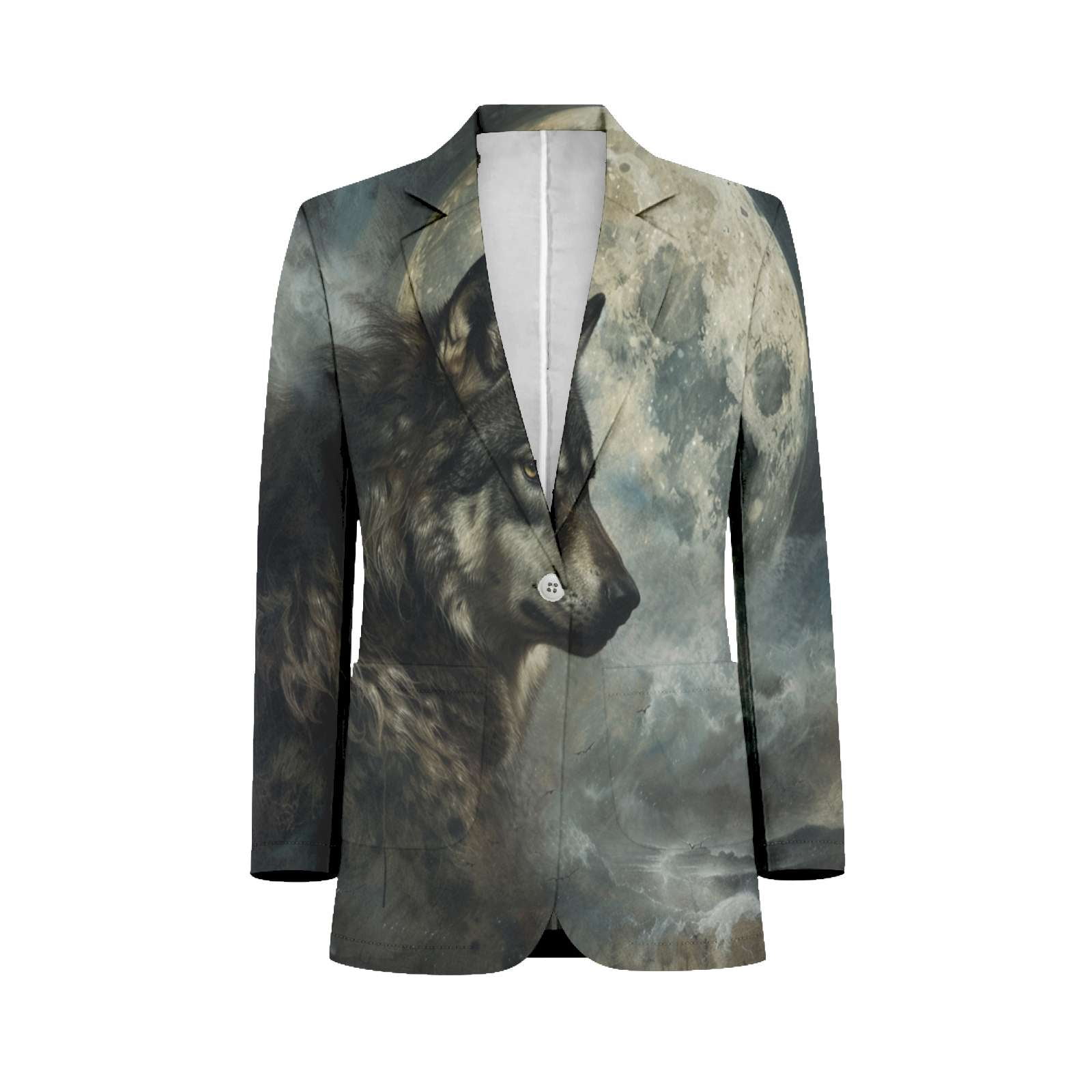 Wolf Under The Moon Customized Men's Suits full man Shawl Collar ...