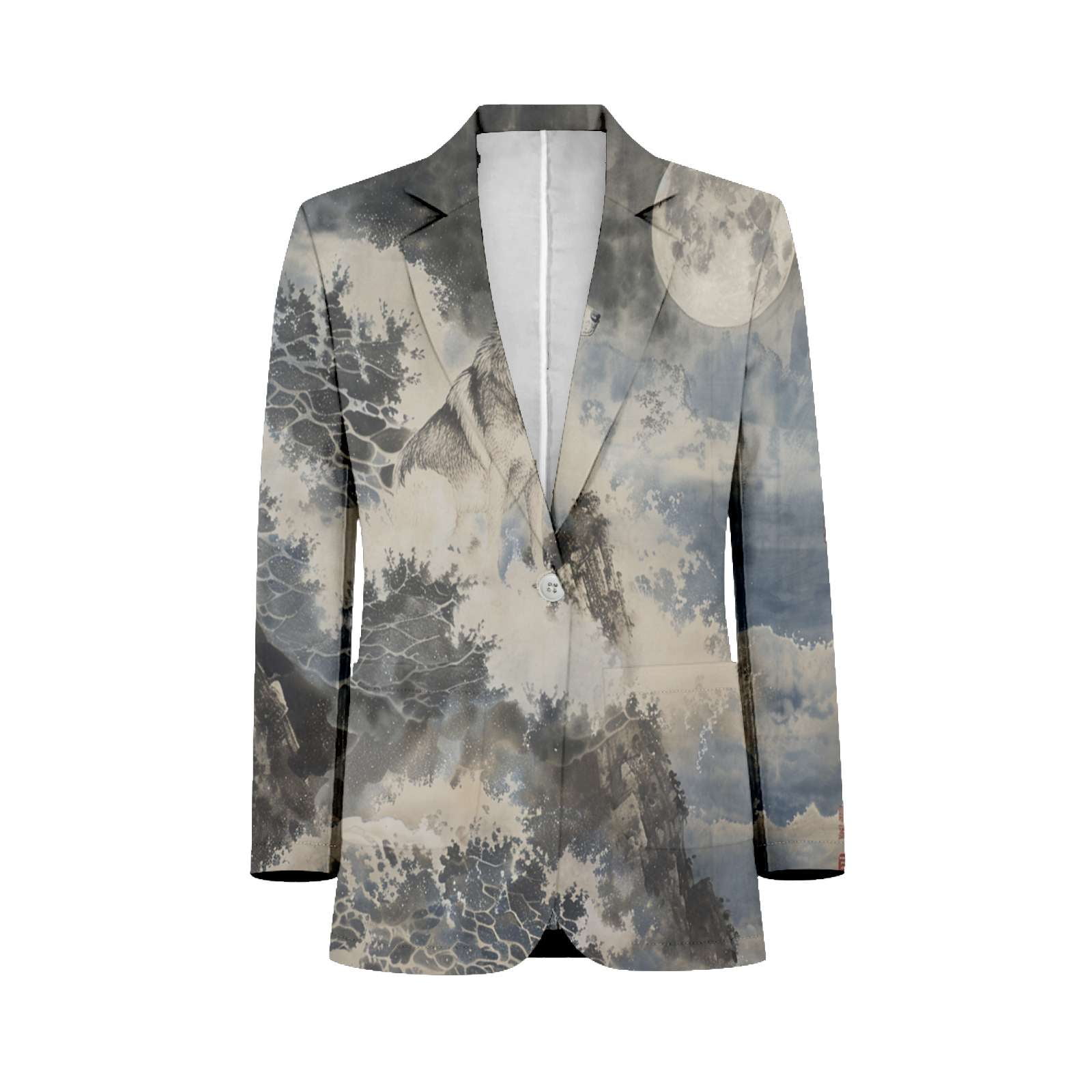 Wolf Under The Moon Customized Men's Suits full man Shawl Collar ...
