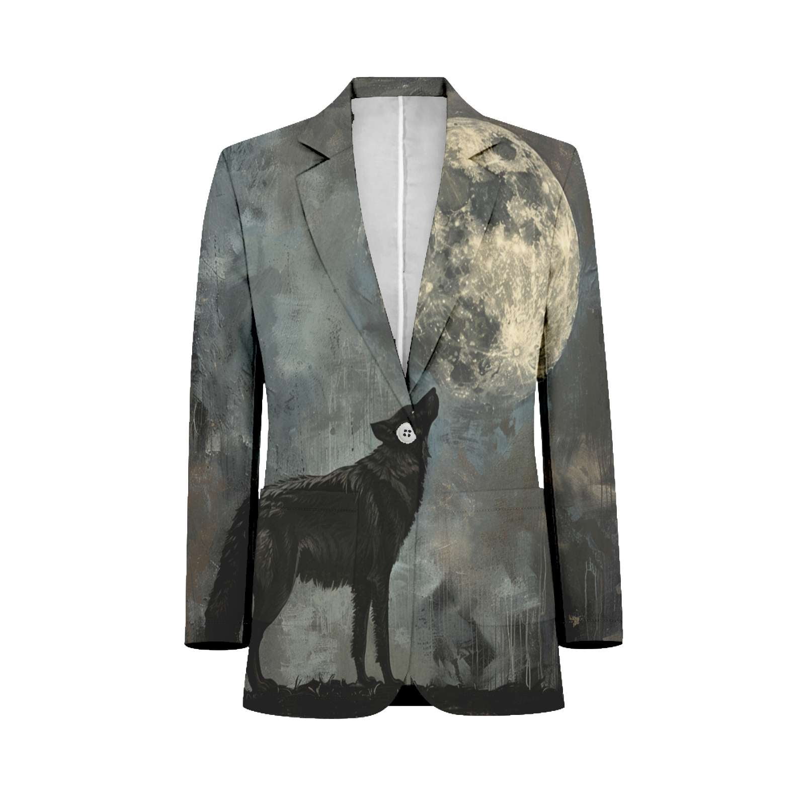 Wolf Under The Moon Customized Men's Suits full man Shawl Collar ...