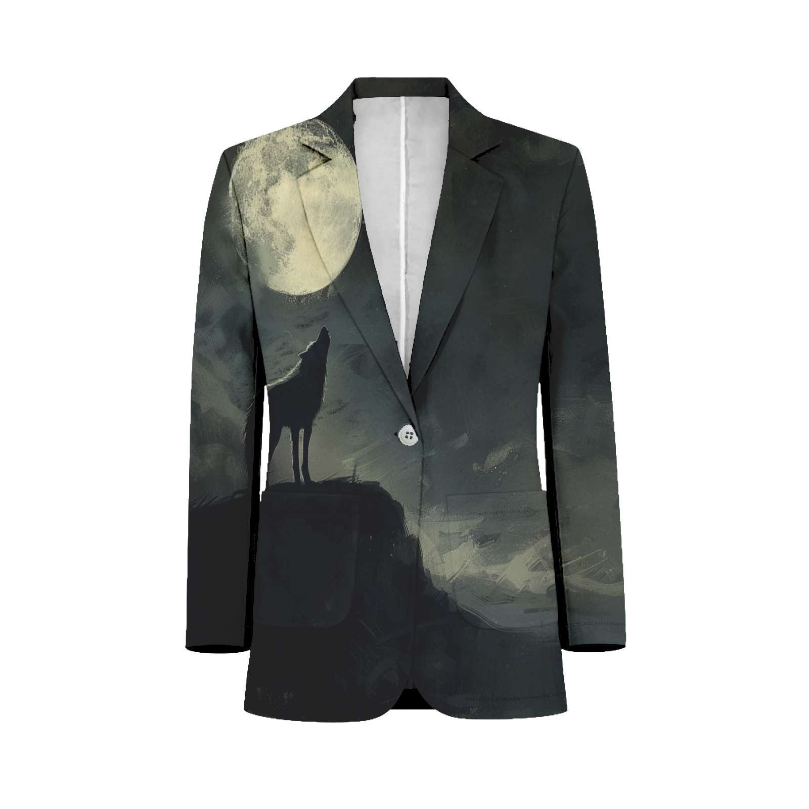 Wolf Under The Moon Customized Men's Suits full man Shawl Collar ...