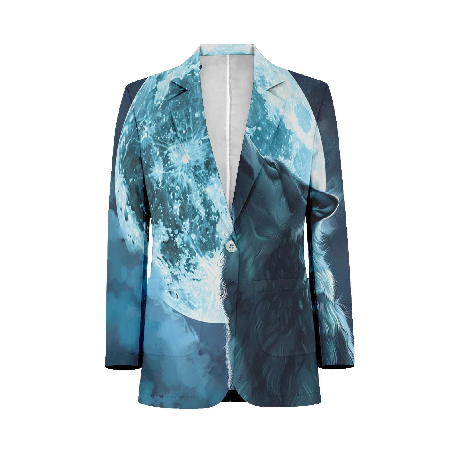 Wolf Under The Moon Customized Men's Suits full man Shawl Collar ...