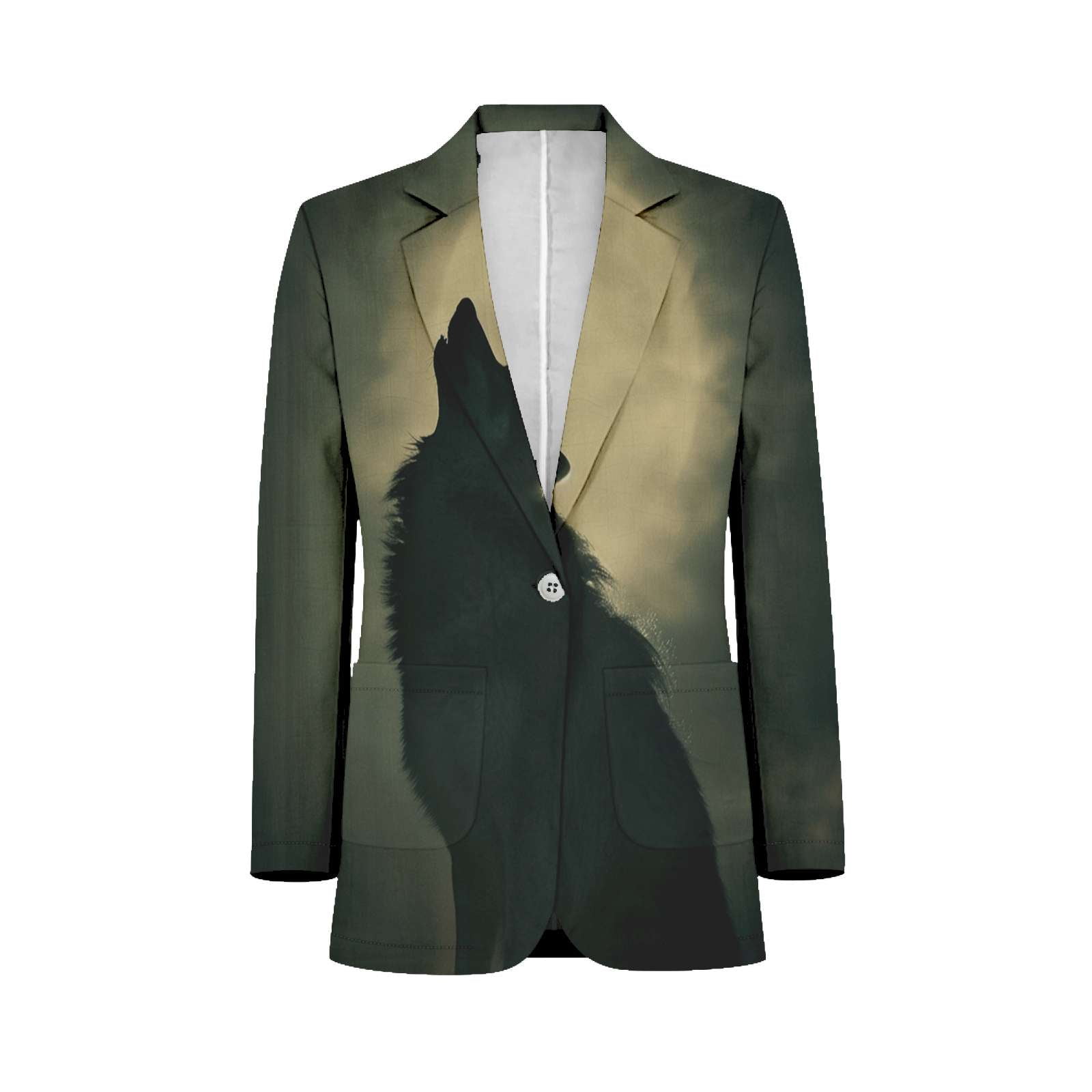 Wolf Under The Moon Customized Men's Suits full man Shawl Collar ...