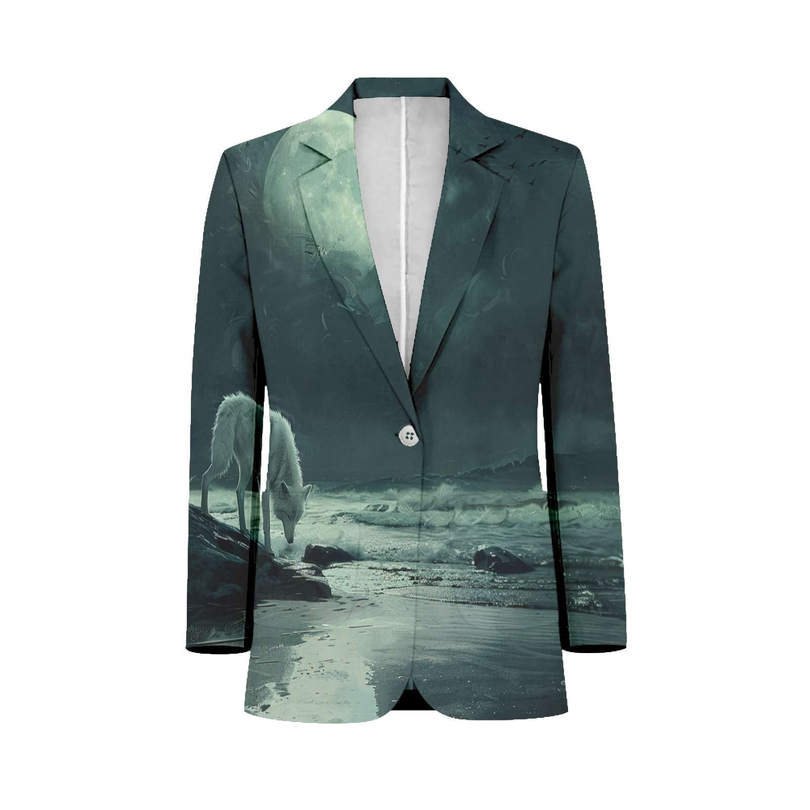 Wolf Under The Moon Customized Men's Suits full man Shawl Collar ...
