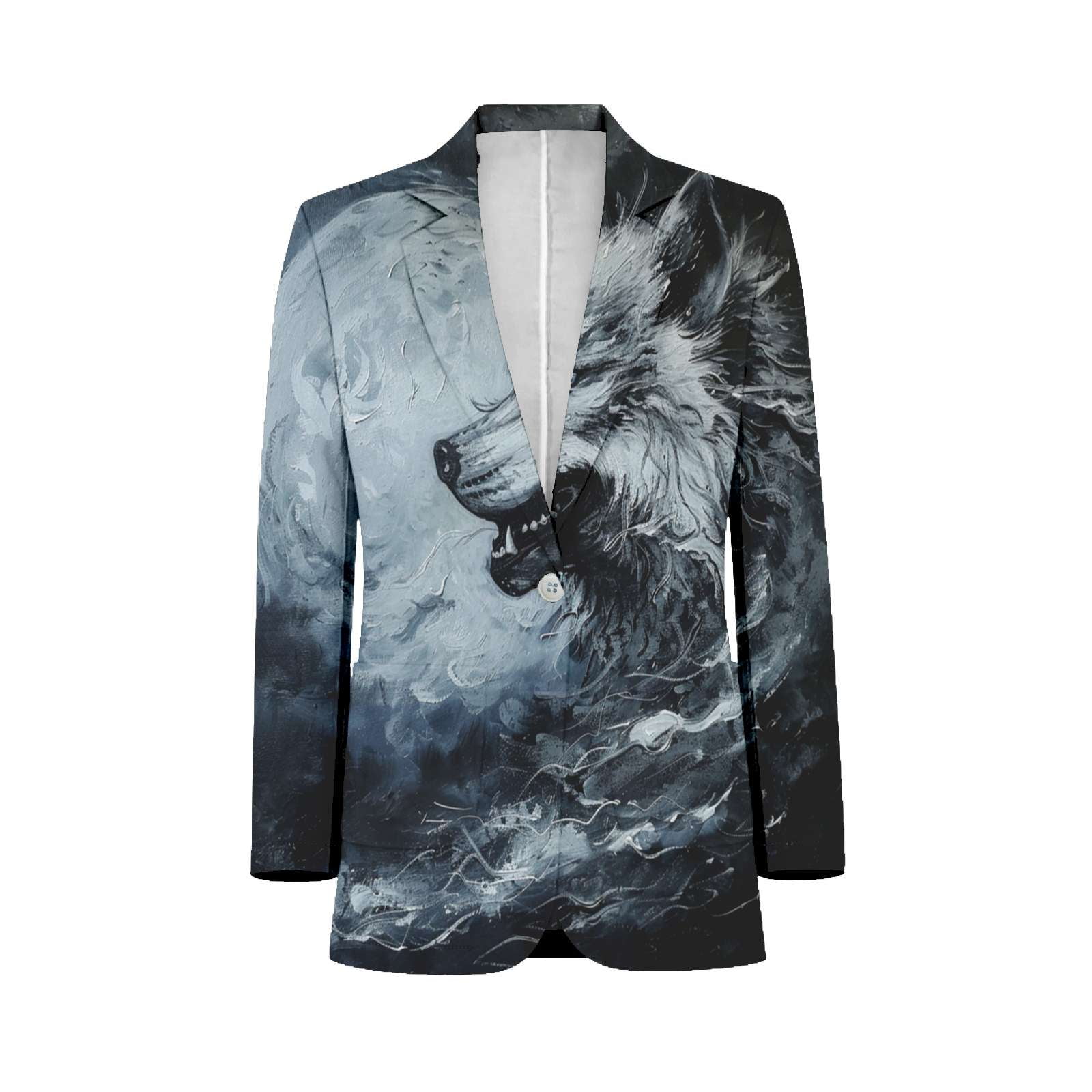 Wolf Under The Moon Customized Men's Suits full man Shawl Collar ...