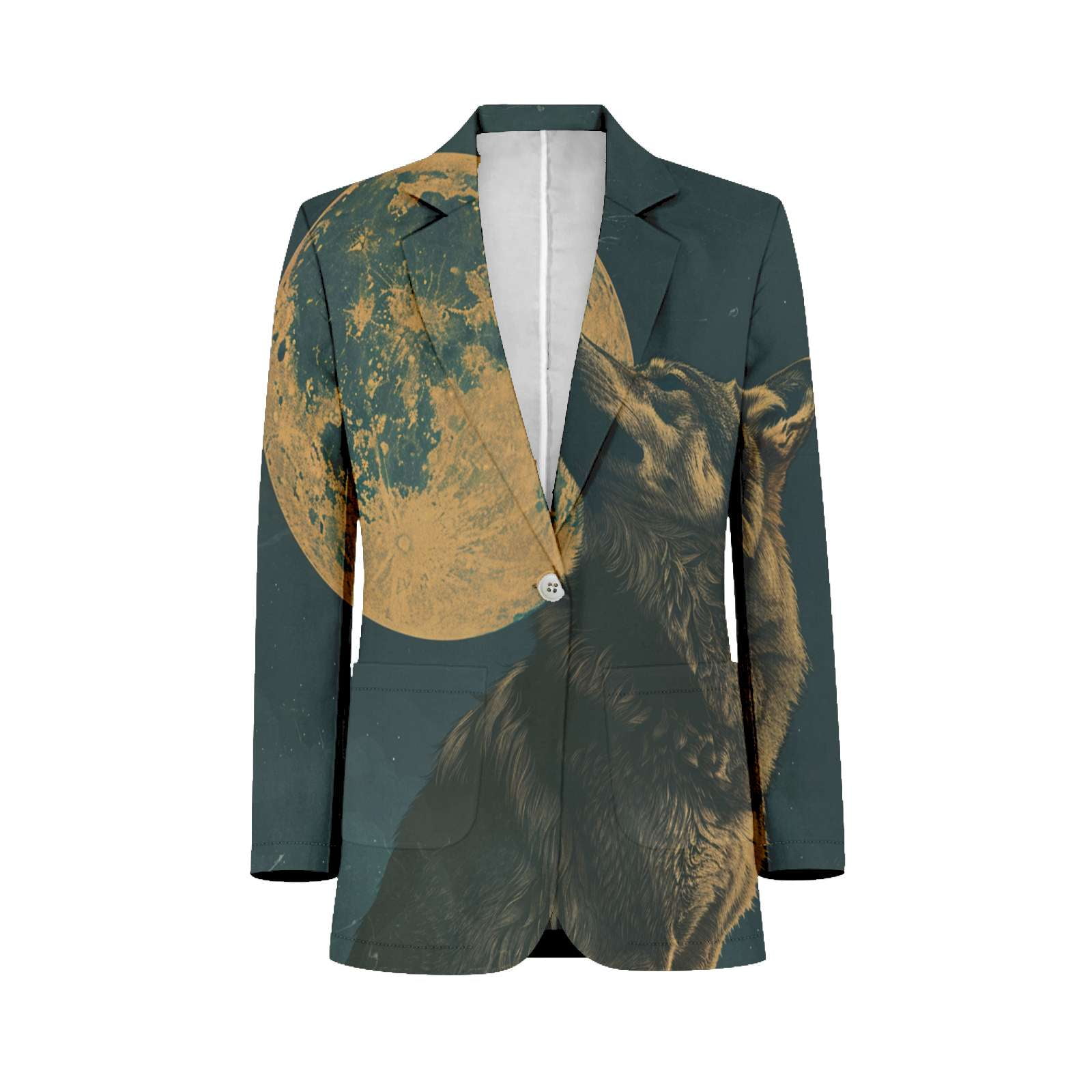Wolf Under The Moon Customized Men's Suits full man Shawl Collar ...