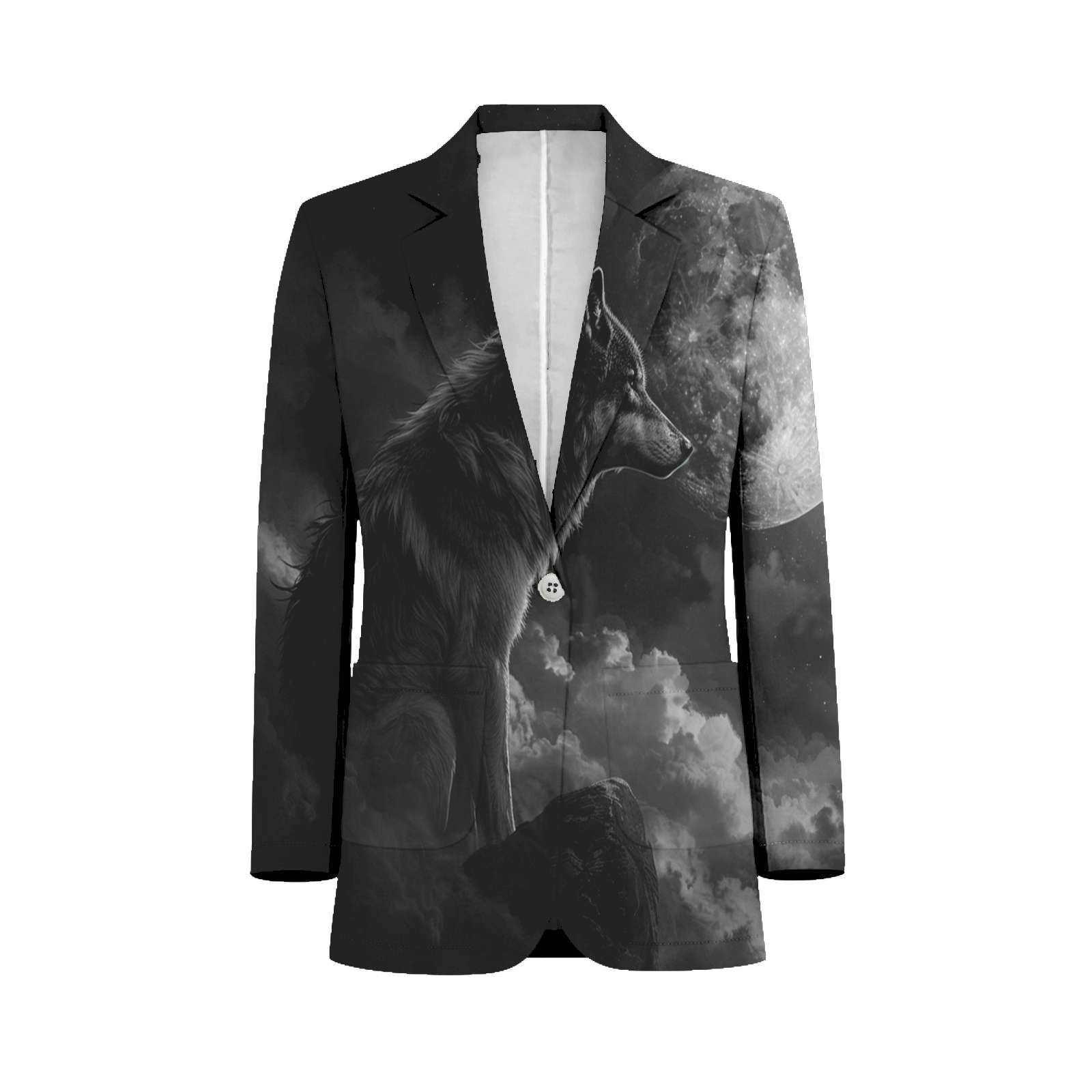 Wolf Under The Moon Customized Men's Suits full man Shawl Collar ...