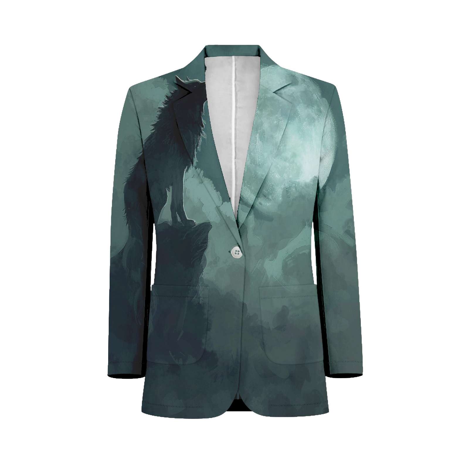 Wolf Under The Moon Mens Suits Shawl Collar Slim Fit Suit Mens Groom ...