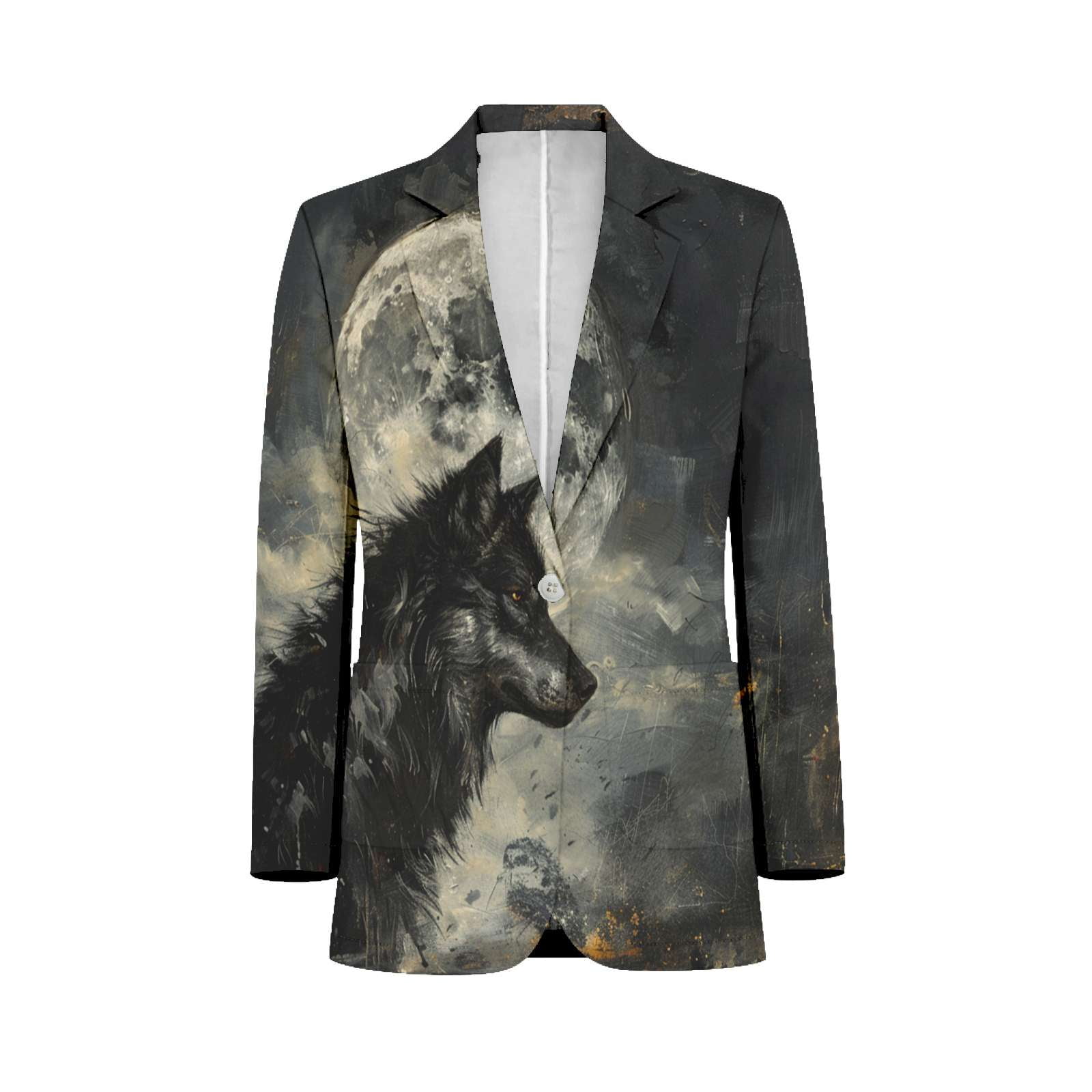 Wolf Under The Moon Mens Suits Shawl Collar Slim Fit Suit Mens Groom ...
