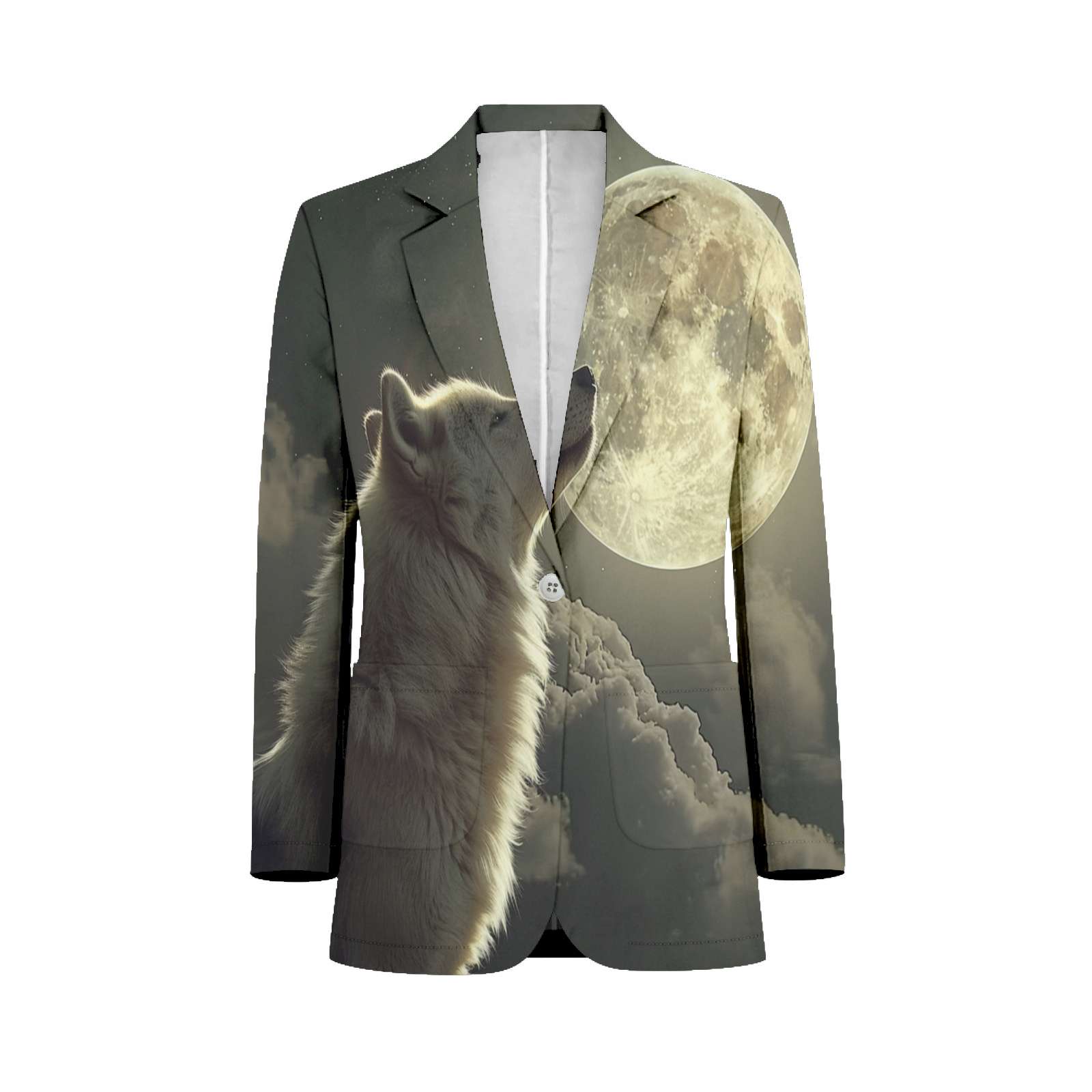 Wolf Under The Moon Mens Suits Shawl Collar Slim Fit Suit Mens Groom ...