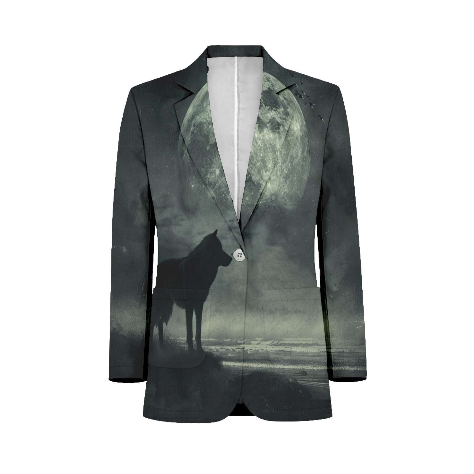 Wolf Under The Moon Mens Suits Shawl Collar Slim Fit Suit Mens Groom ...