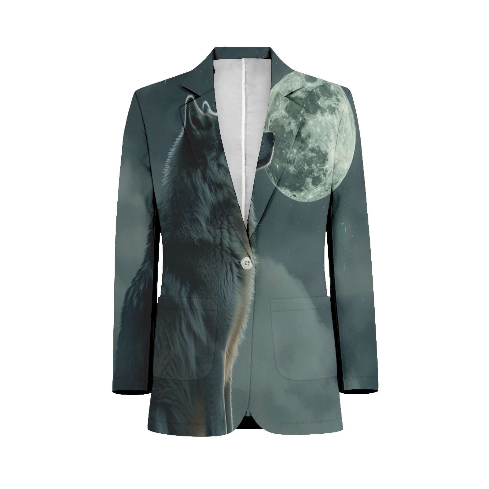 Wolf Under The Moon Mens Suits Shawl Collar Slim Fit Suit Mens Groom ...