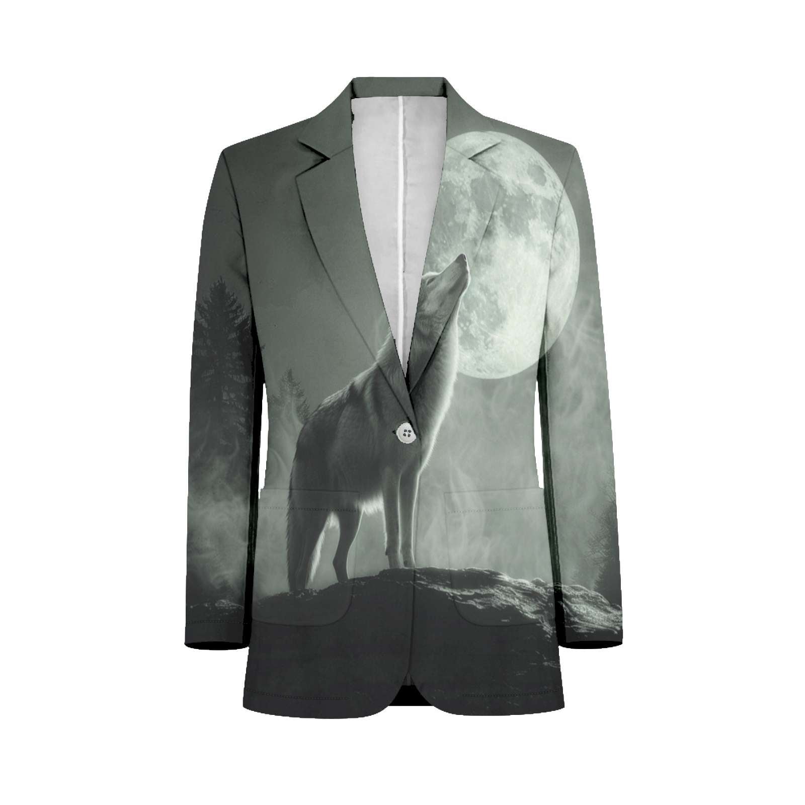 Wolf Under The Moon Mens Suits Shawl Collar Slim Fit Suit Mens Groom ...
