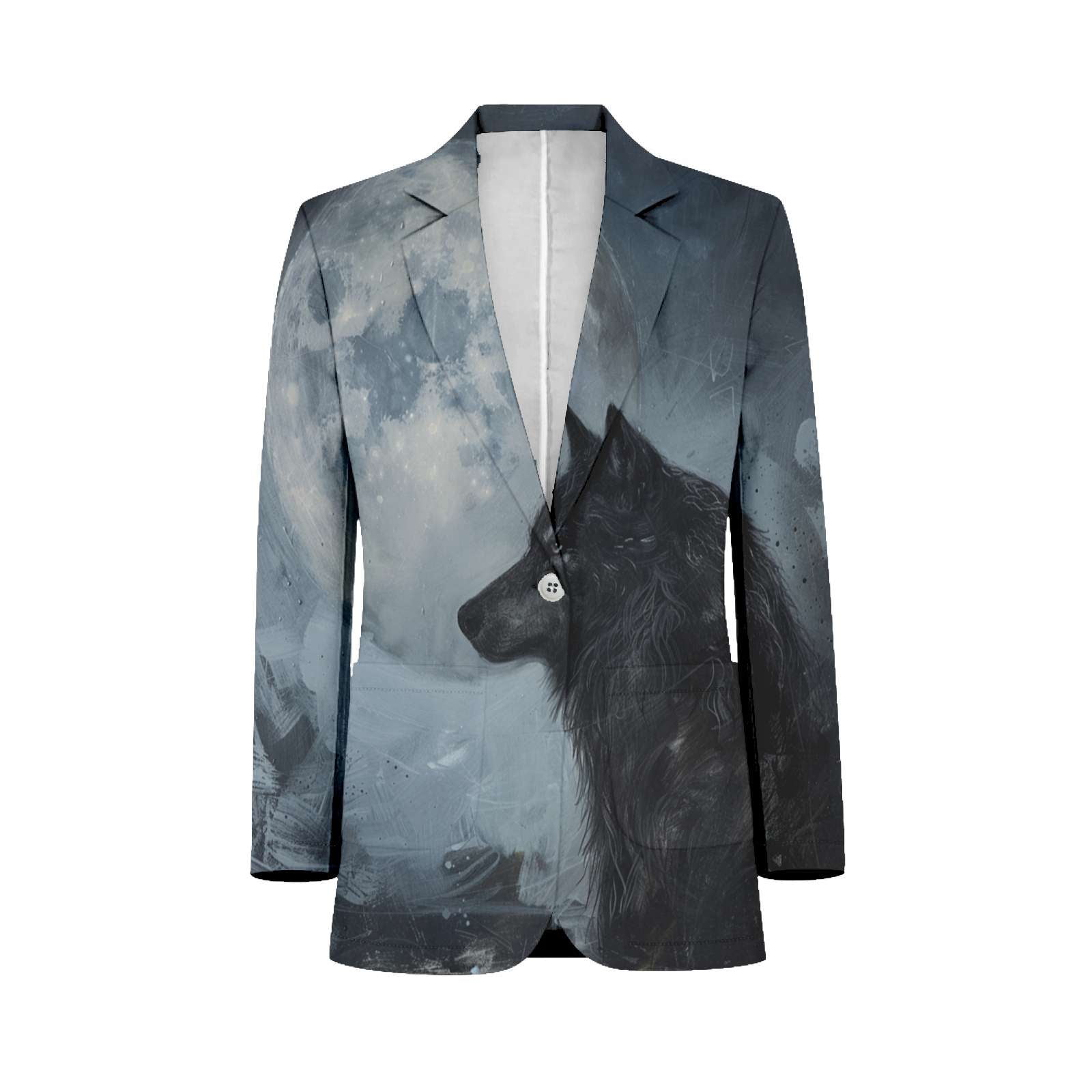 Wolf Under The Moon Mens Suits Shawl Collar Slim Fit Suit Mens Groom ...