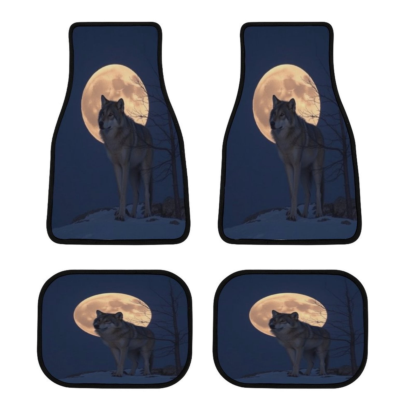 Wolf Under The Moonlight Car Floor Mats 4 Pieces Car Floor Mats Full ...