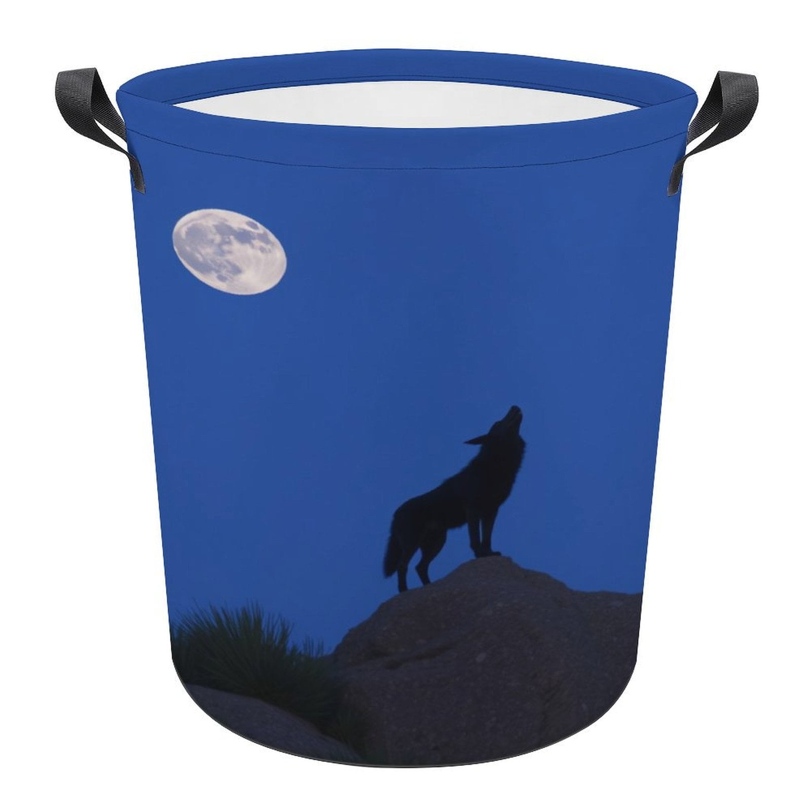 Wolf Under The Moonlight Laundry Basket Collapsible Clothing Hamper ...
