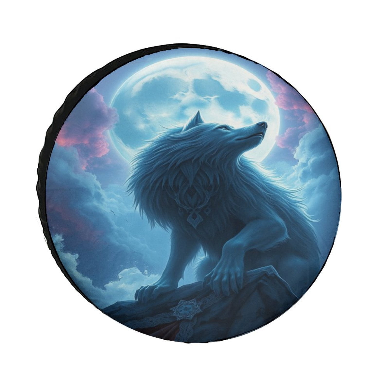Wolf Under The Moonlight Spare Tire Cover Weatherproof Wheel Camper ...