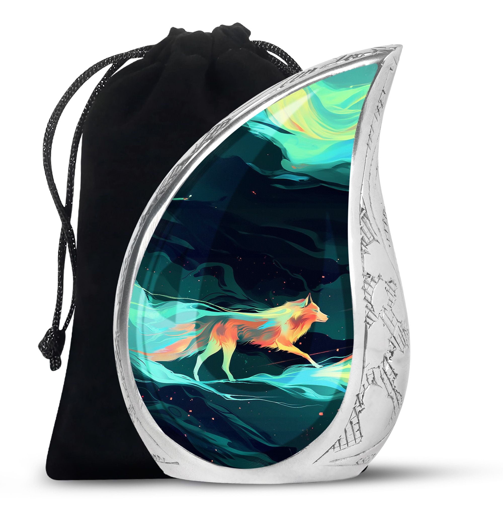 Wolf Urn for Ashes Adult Male, Teardrop Urns for Ashes, Funeral ...