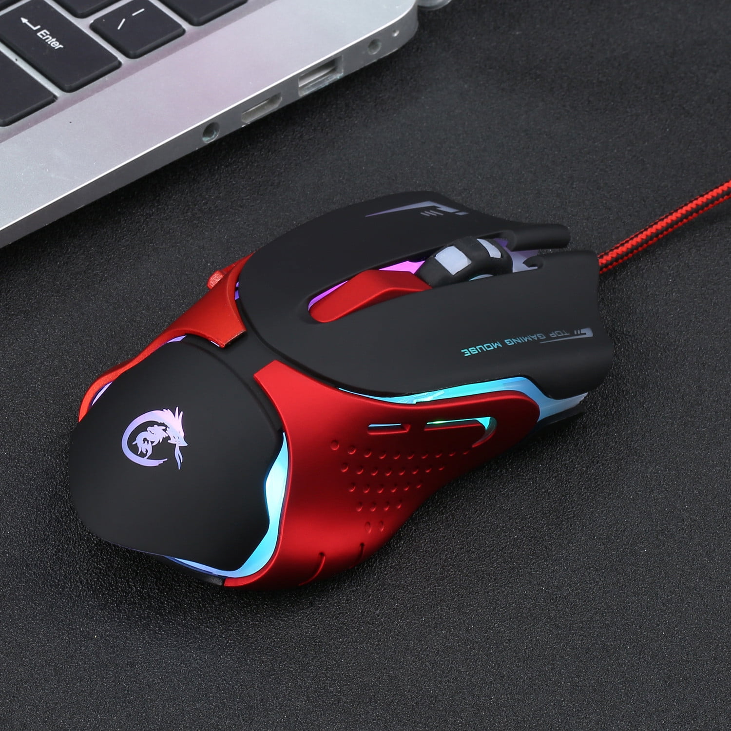 Wolf V6 Wired Mouse Mechanical Game Computer Electronic Racing Horse ...
