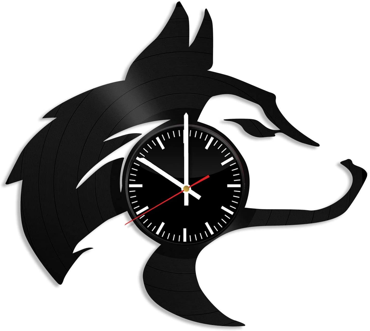 Wolf Vintage Black Vinyl Record Wall Clock Wall Art 3D Modern Design ...