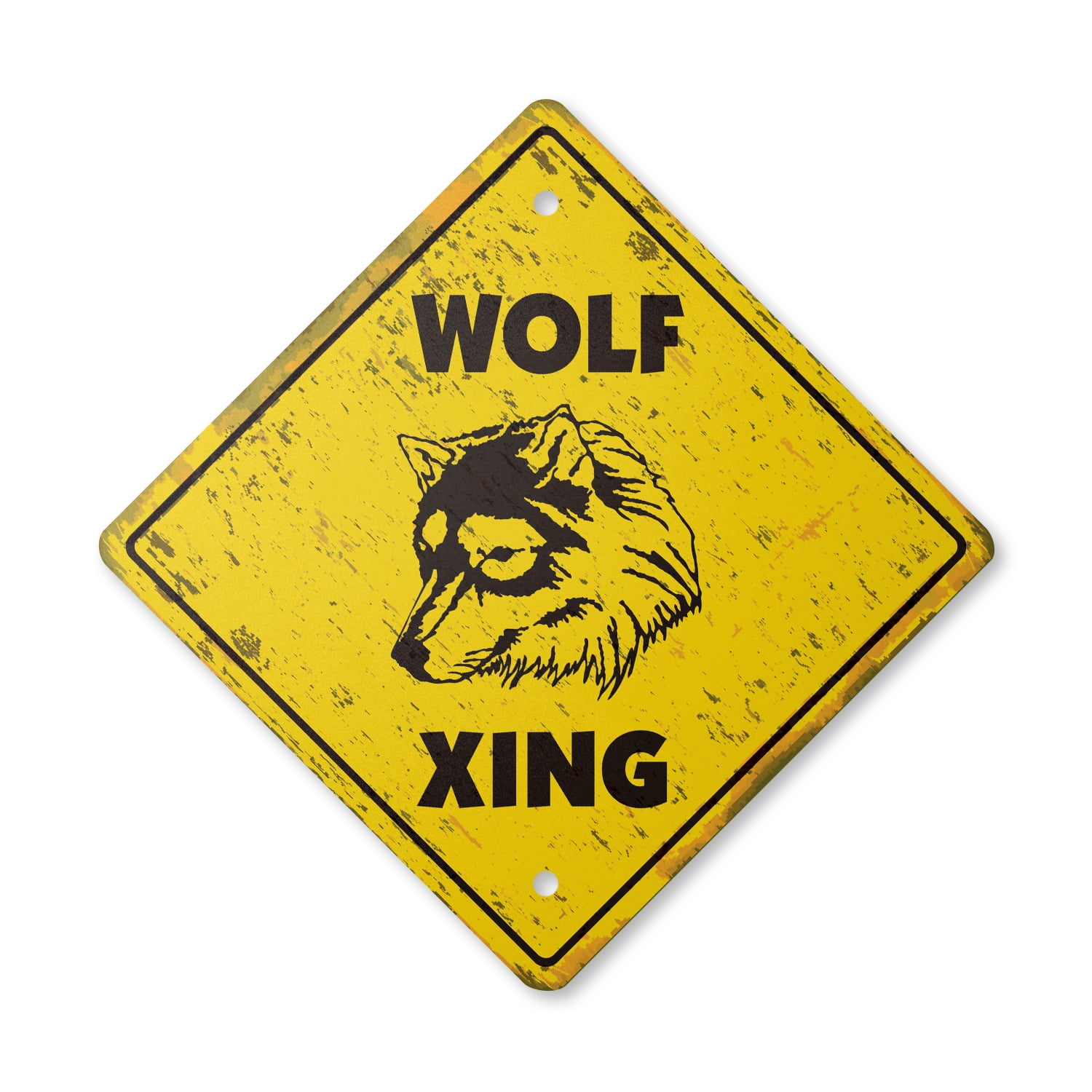 Wolf Vintage Crossing Sign Zone Xing | Indoor/Outdoor Plastic | 12 ...