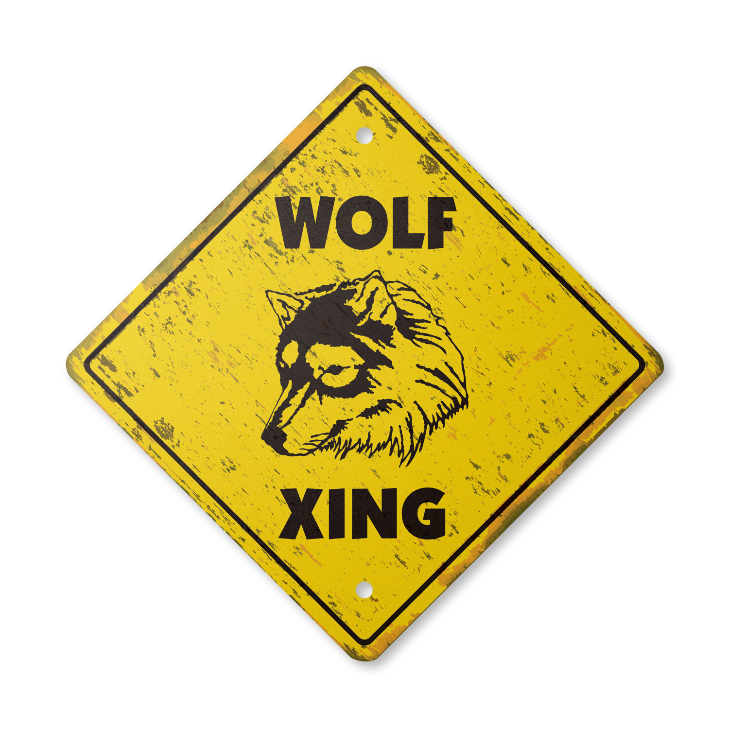 Wolf Vintage Crossing Sign Zone Xing | Indoor/Outdoor Plastic | 17 ...