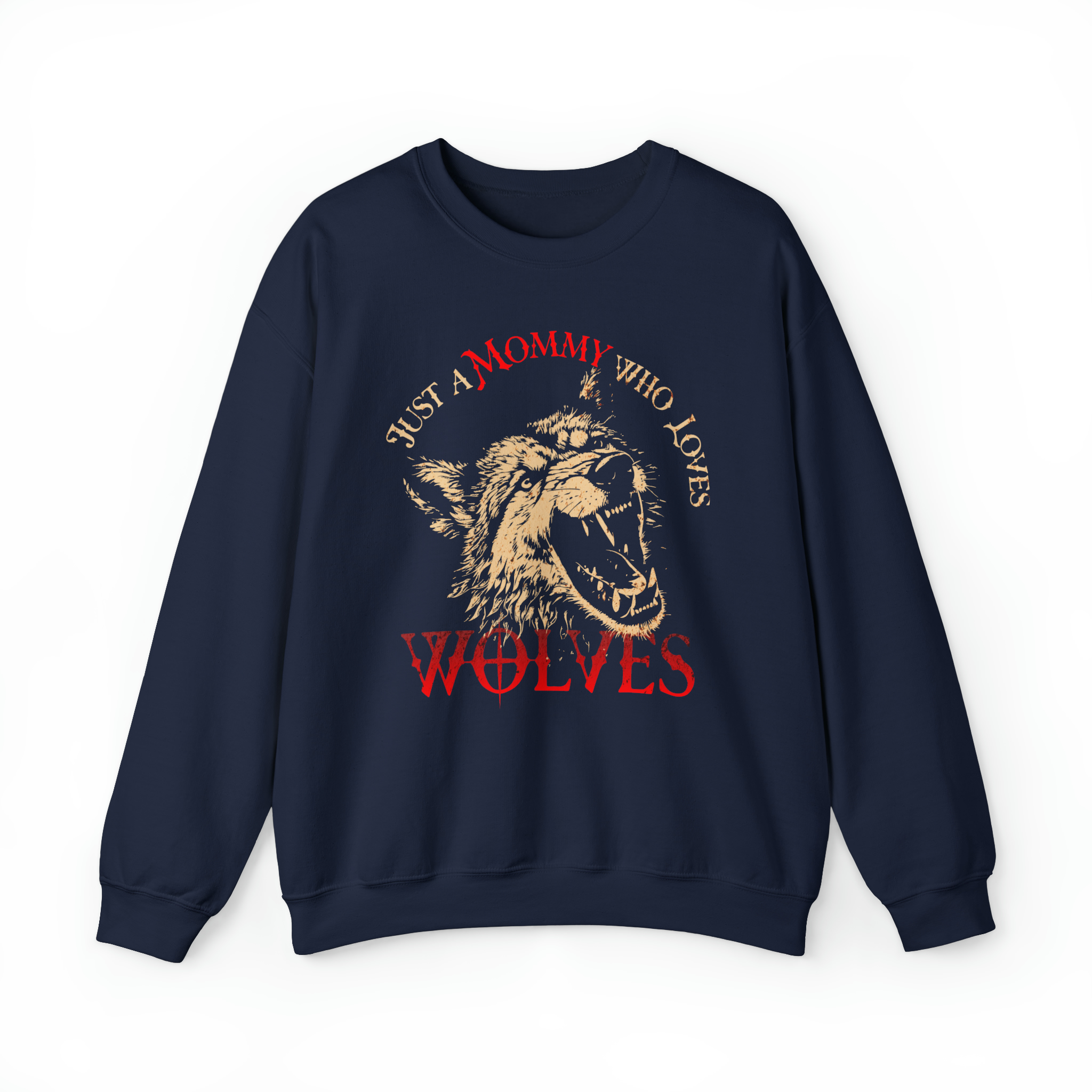Wolf Vintage Unisex Sweatshirt, Just A Mommy Who Loves Wolves - Walmart.com
