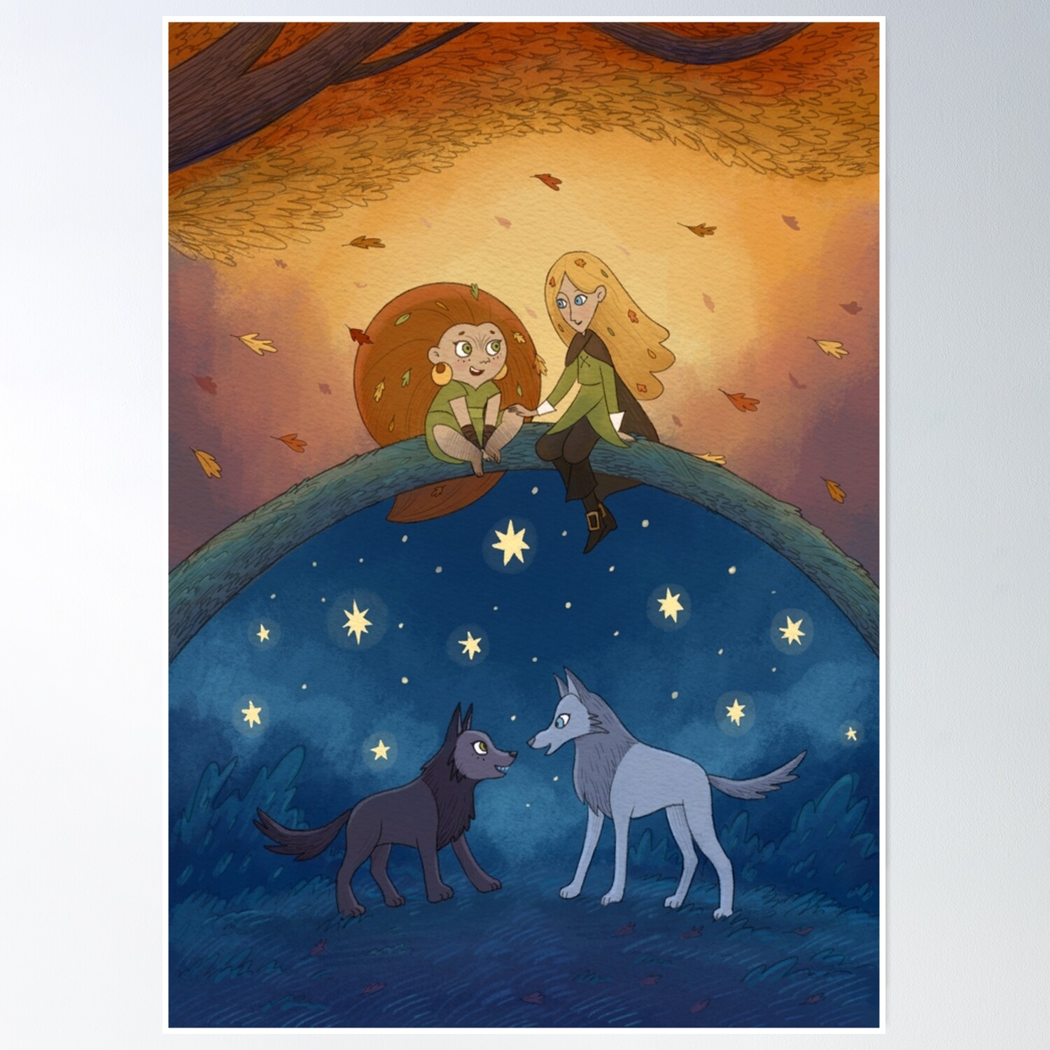 Wolf Walkers Poster Wall Art, Modern Wall Decor, 24x36 UNFRAMED ...