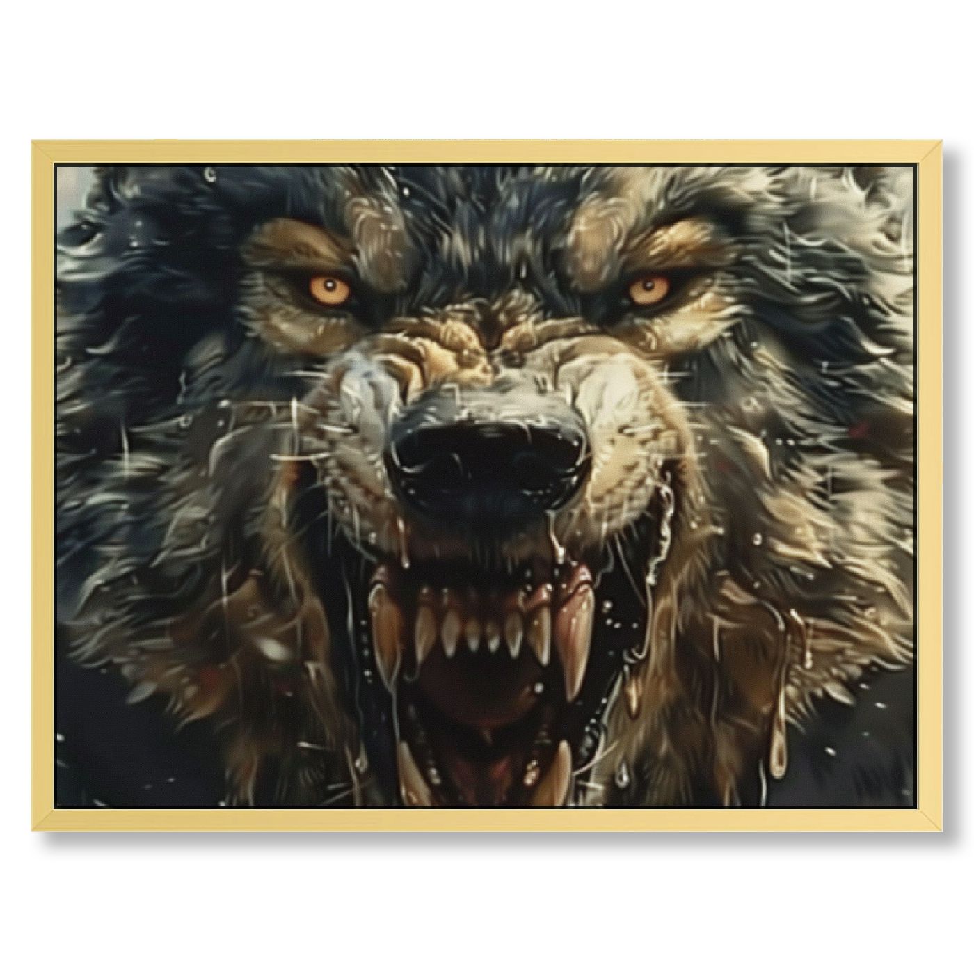 Wolf Wall Art Poster, Grim Werewolf Portrait, Wild Art, Personalized ...