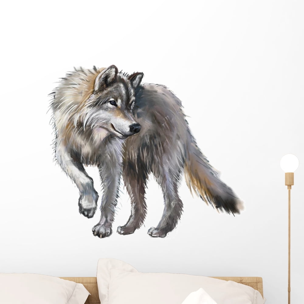 Wolf Wall Decal Sticker by Wallmonkeys Vinyl Peel and Stick Graphic (24 ...