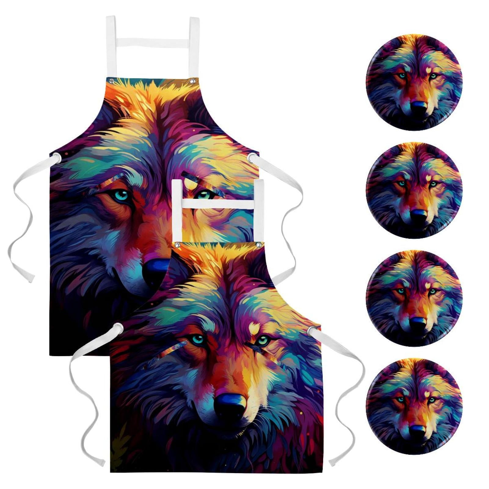 Wolf Waterproof 2 Pack Button Kit with Pockets and Badge Set, Apron ...